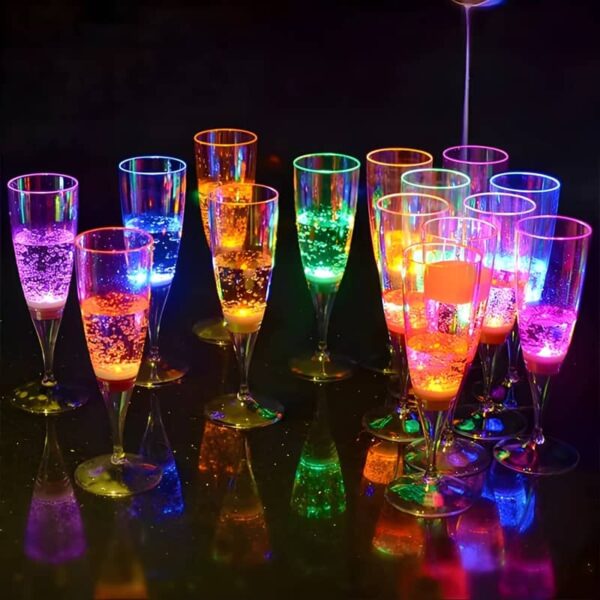 6 Pack LED Champagne Flutes – Light Up Champagne Glasses